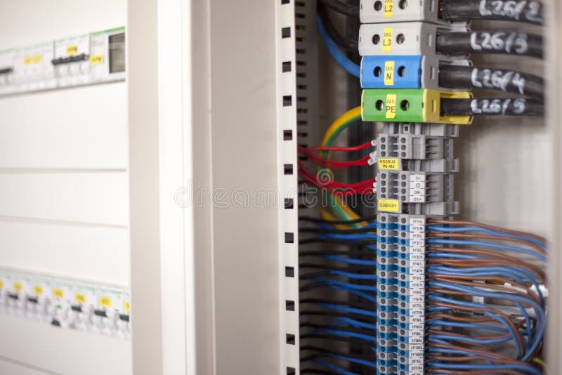 Electricity - Wires in a Control Panel Stock Photo - Image of industry ...