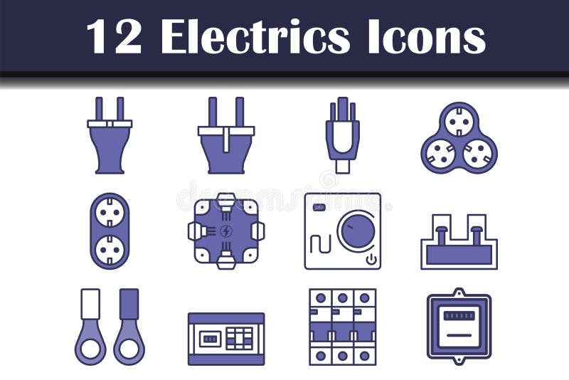 Electrics Icon Set stock vector. Illustration of equipment - 242084303