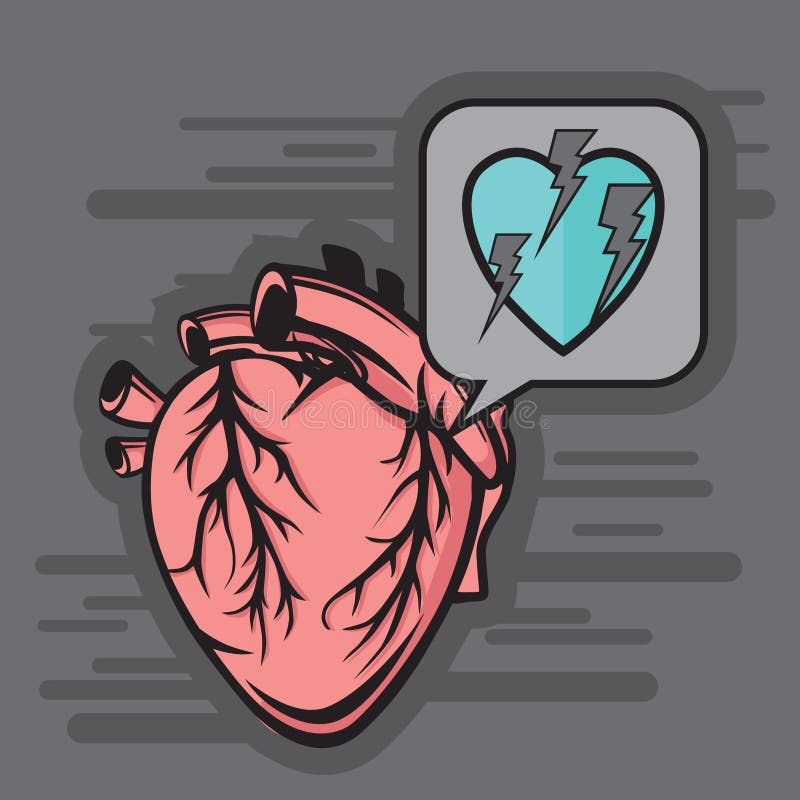 Electrified Heart. Vector Illustration Decorative Design Stock Vector ...