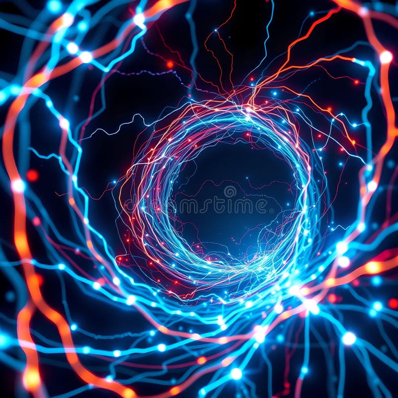 Electrified Wires & Glowing Cables: Surreal Cyber-Tech Artwork in High ...