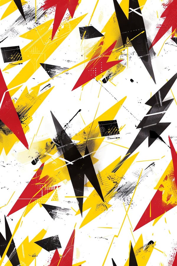 Electrifying Abstract Background. Bold Geometric Pattern in Red, Yellow ...