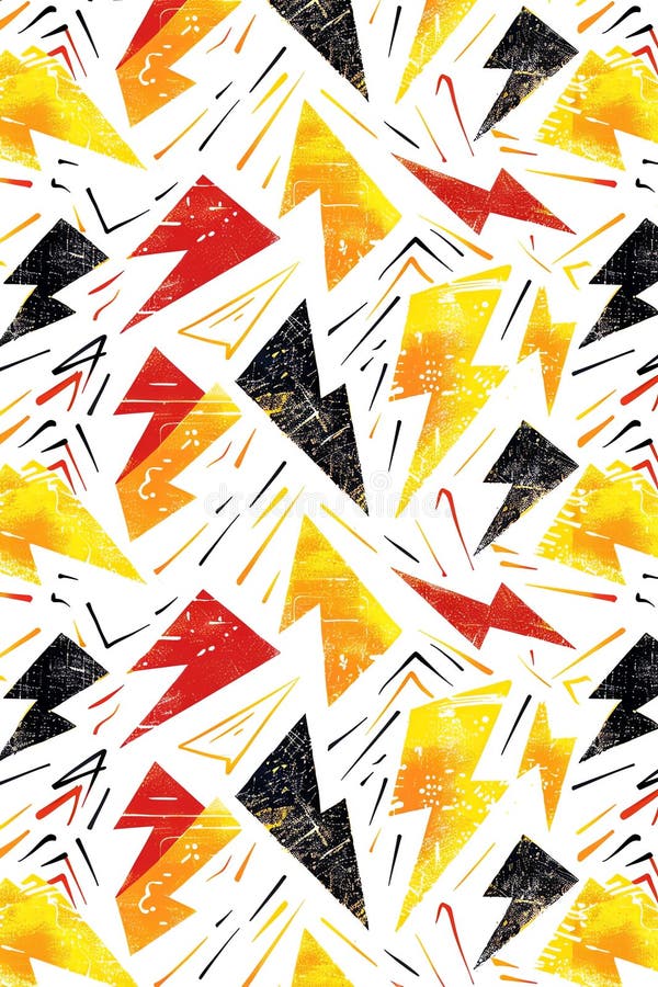 Electrifying Abstract Background. Bold Geometric Pattern in Red, Yellow ...