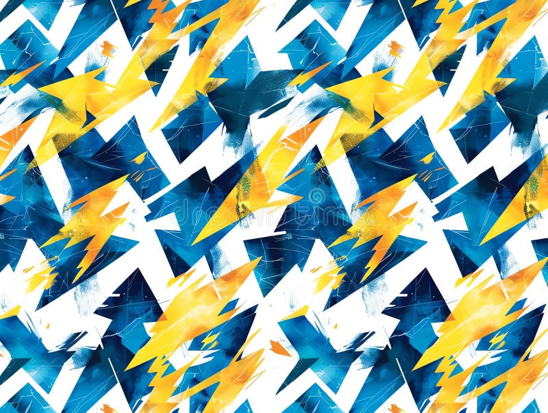 Electrifying Blue and Yellow Abstract Geometric Pattern Stock Image ...