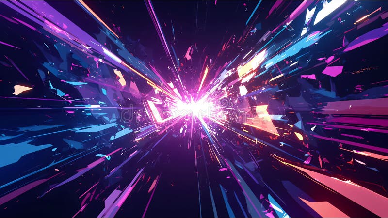 Electrifying Burst of Neon Energy Explodes through a Cosmic Void in Vibrant, Radiant Colors ...