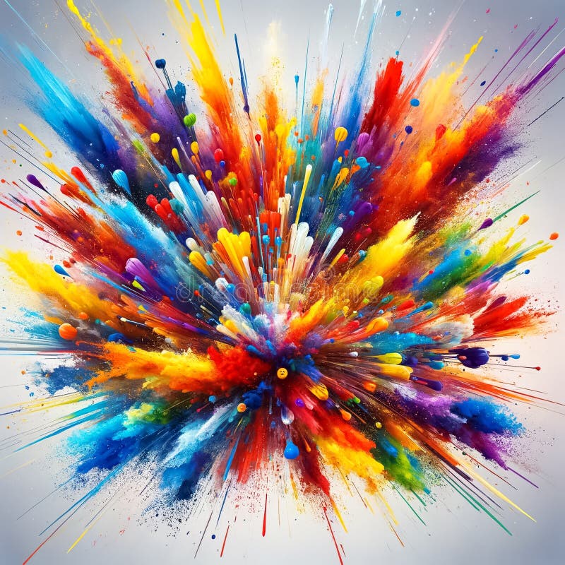 Dynamic Explosion of Vivid Paint Colors on Canvas Stock Image - Image ...
