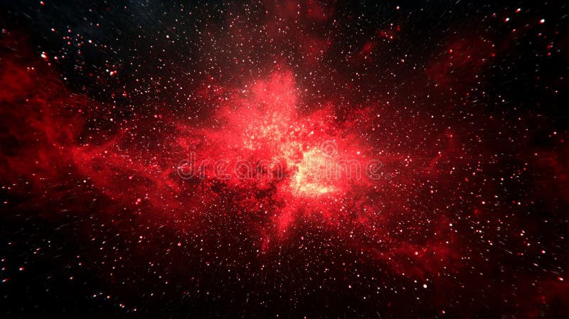 Explosive Cosmic Phenomenon Radiant Fiery Particles Deep Space Stock ...
