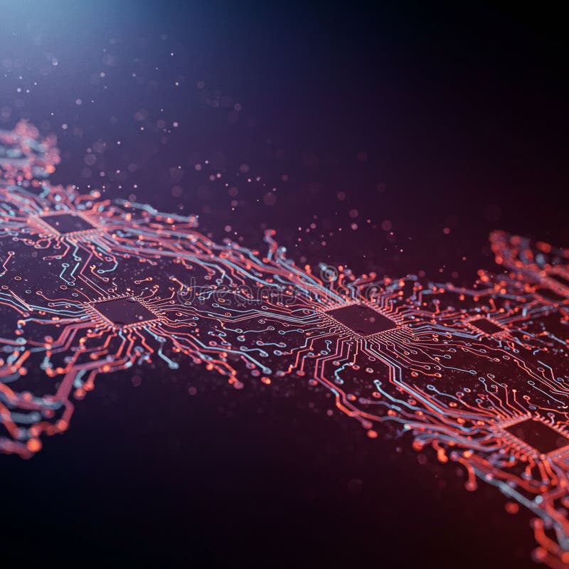 Electrifying Circuitry Pattern Features a Network of Interconnected ...