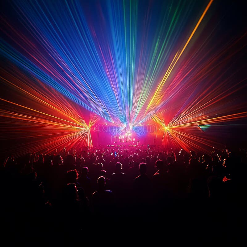 Electrifying Concert Performance Dynamic Laser Lights Illuminate Stage ...