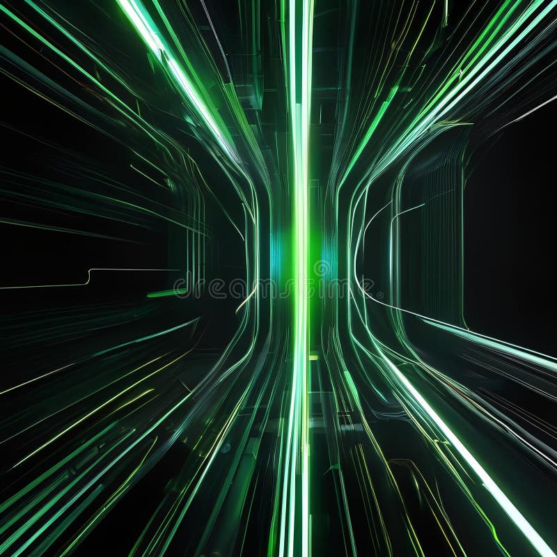 Electrifying Green Lightning Bolts on a Black Background Stock ...