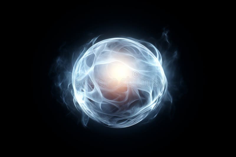 Electrifying Energy Sphere on Dark Background Stock Illustration ...