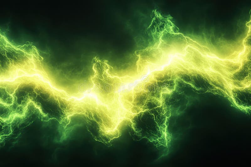 Electrifying Green Energy Waves Create a Dynamic Visual Display in Dark ...