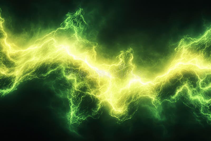 Electrifying Green Energy Waves Create a Dynamic Visual Display in Dark ...