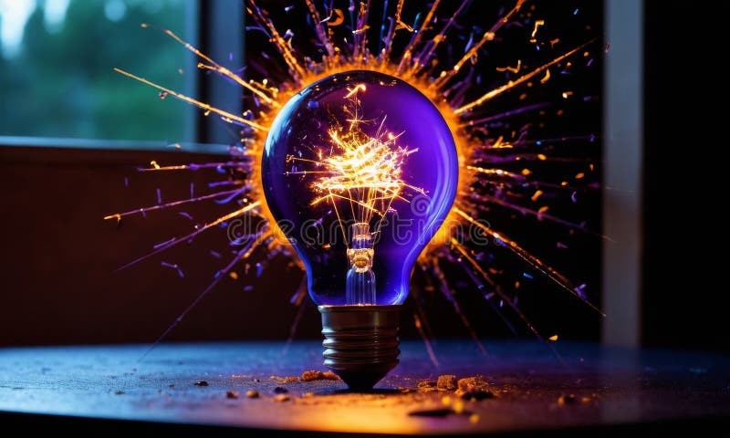 Electrifying Idea Spark stock photo. Image of heat, tungsten - 310944518