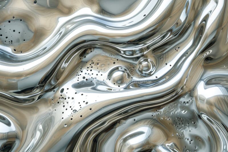 Electrifying Liquid Metallic Blobs Stock Illustration - Illustration of ...