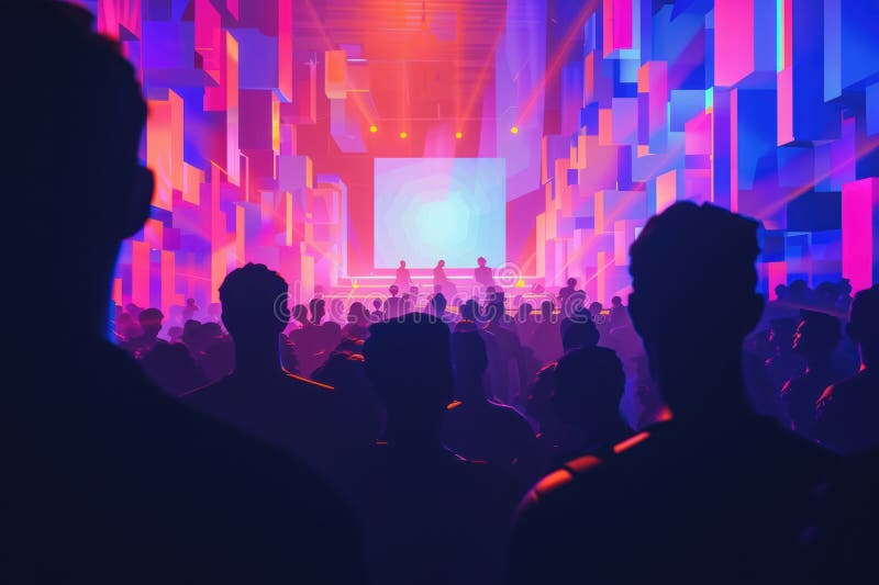 Electrifying Live Music Concert with a Glowing Stage Stock Photo ...