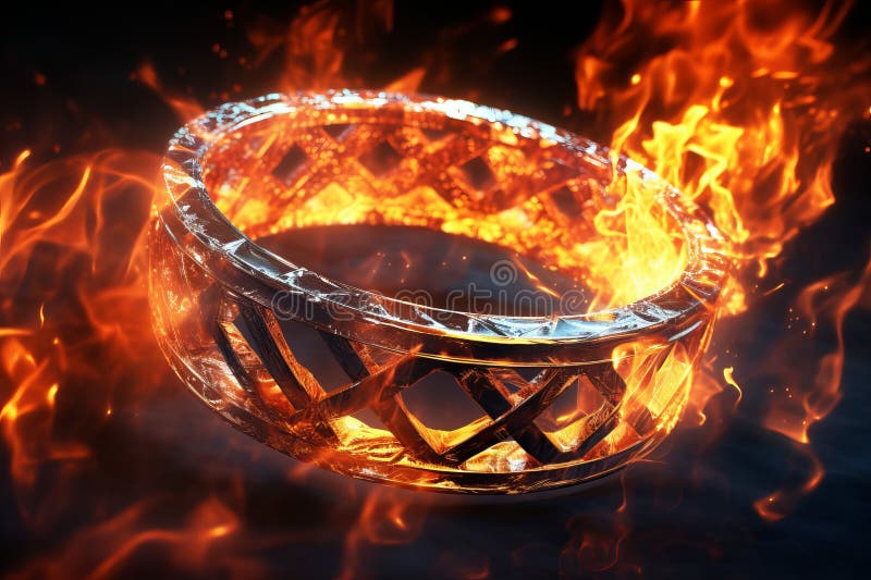 Electrifying Metal Ring Fire Stage. Generate Ai Stock Illustration ...