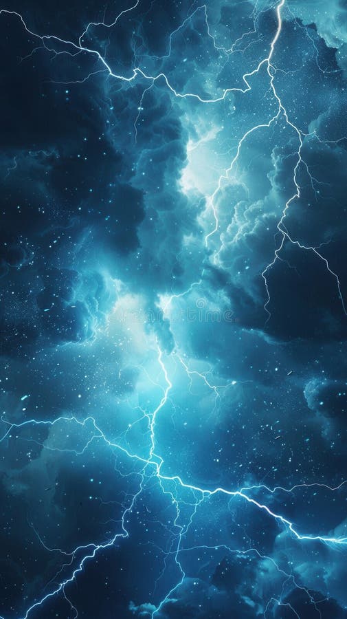 Electrifying Power. Lightning Striking a High Detailed Plain Background ...