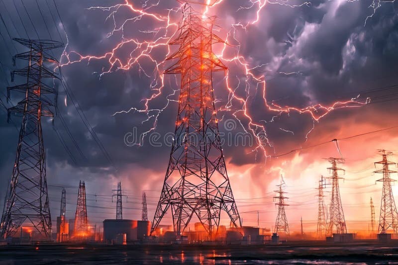 Electrifying Power Surge: Lightning Strikes Transformer Description ...