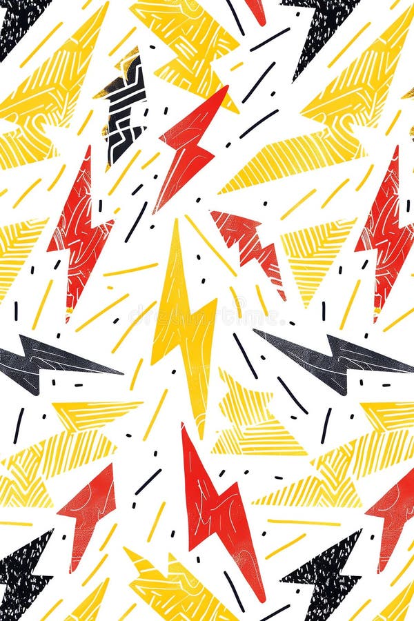 Electrifying Retro Lightning Bolt Pattern. Vibrant and Bold Design for ...