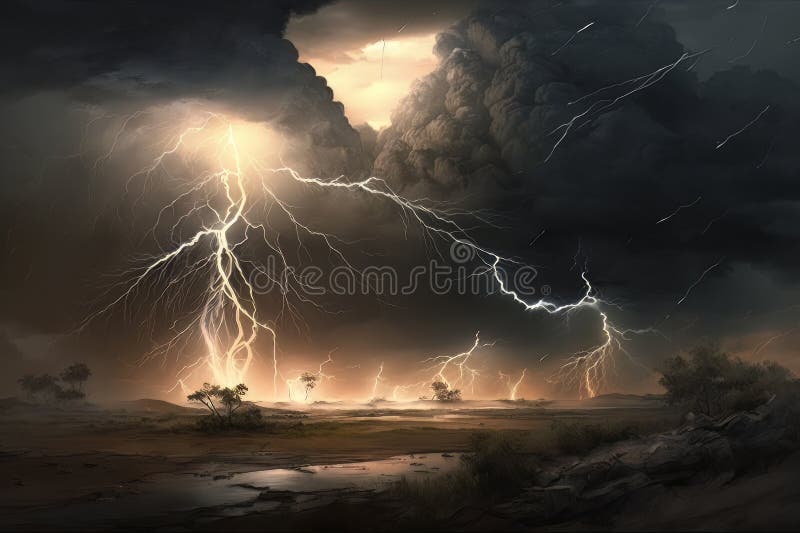 An Electrifying Sight: a Lightning Strike on a Cloudy Background ...