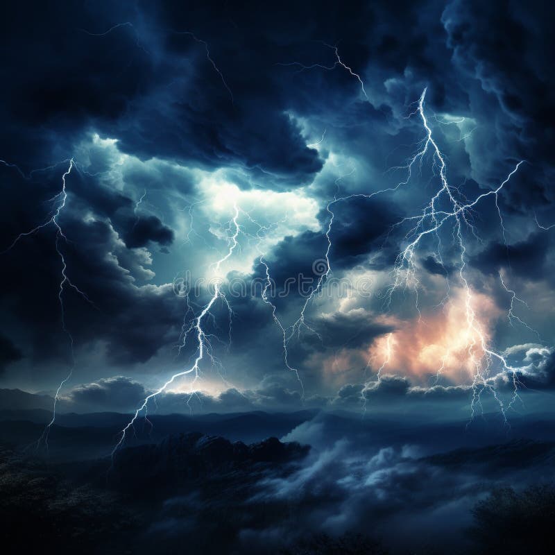 Electrifying Thunderstorm with Dancing Lightning Bolts and Billowing ...