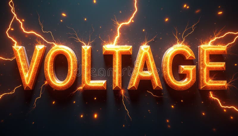 Electrifying VOLTAGE Text with Dynamic Lightning Effects Stock Photo ...