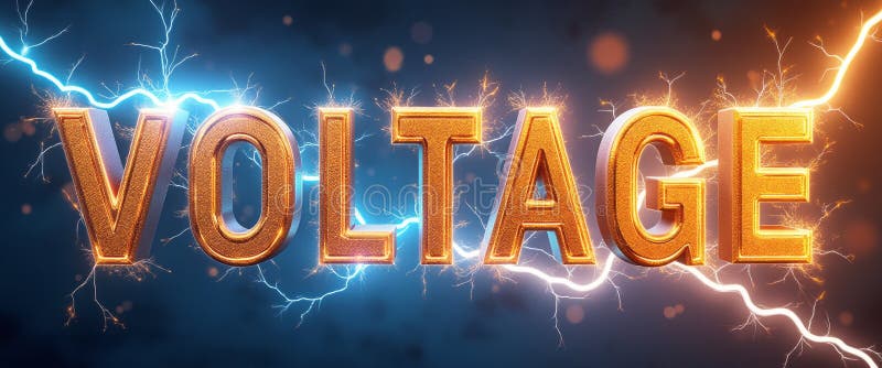 Electrifying Voltage Text Illuminated Dynamic Lightning Stock Photos ...
