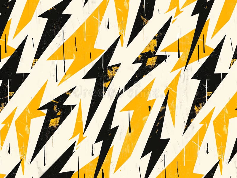 Electrifying Yellow and Black Lightning Bolt Pattern. Vibrant ...