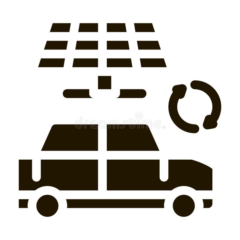 Electro Car Solar Panel Icon Vector Glyph Illustration Stock Vector ...