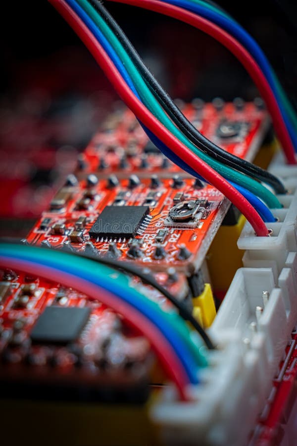 Electro Circuit with Wires and Chips Mounted on, Macro Image Stock ...