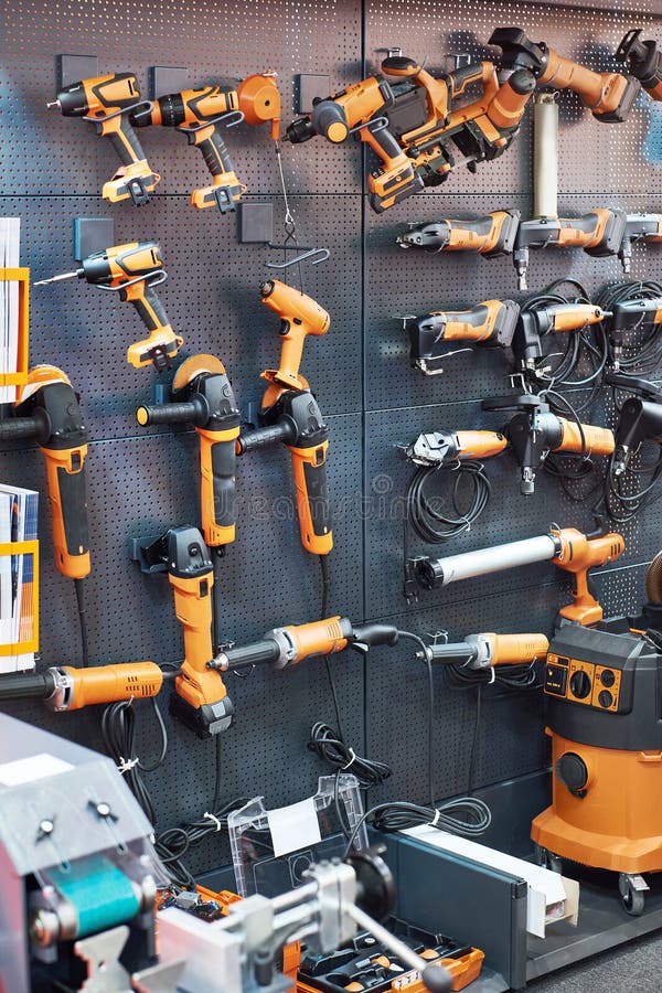 Electro Construction Tools in Store Stock Photo - Image of shelf, store ...