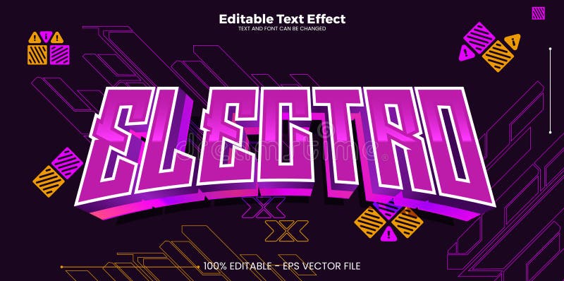 Electro Editable Text Effect in Modern Cyber Trend Style Stock Vector - Illustration of ...