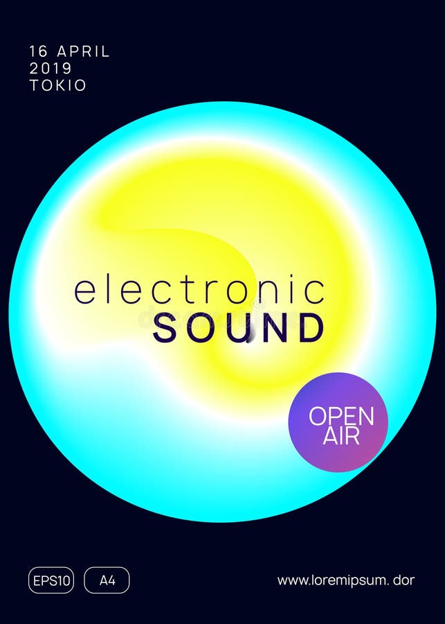 Electro Event. Neon and Discotheque Vector. Wavy Techno Party Stock ...