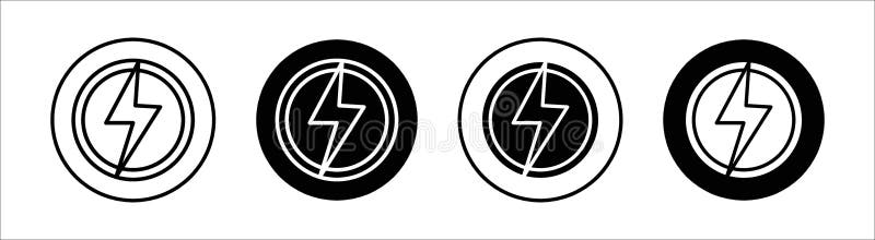 Electro Flat Line Icon Set. Electro Thin Line Illustration Vector Stock ...