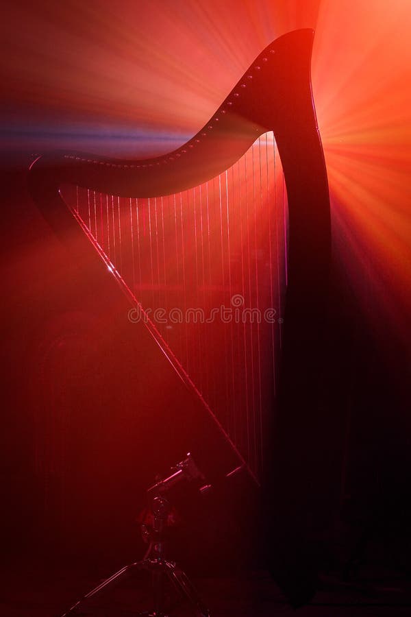 Electro Harp in the Rays of Light Stock Image - Image of harp ...