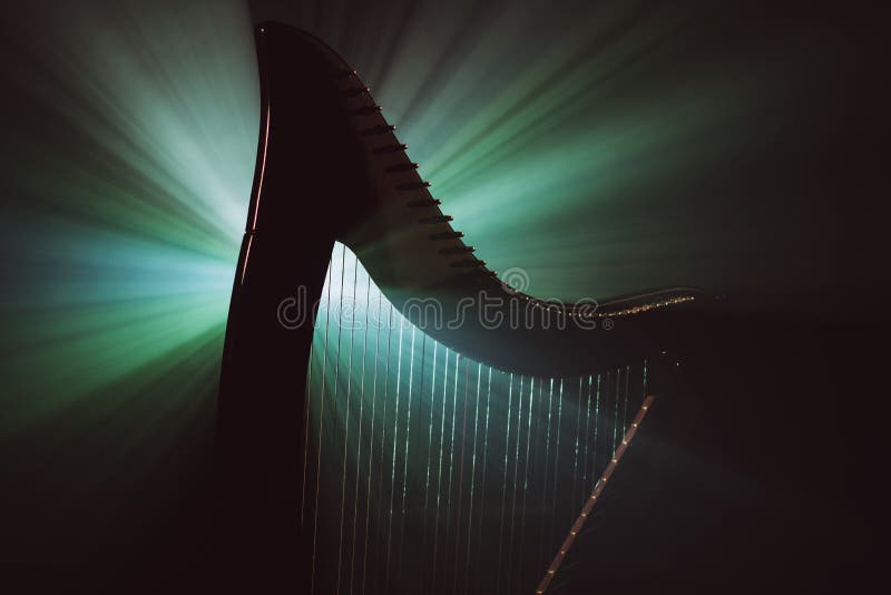 Electro Harp in the Rays of Light Stock Photo - Image of instrument ...