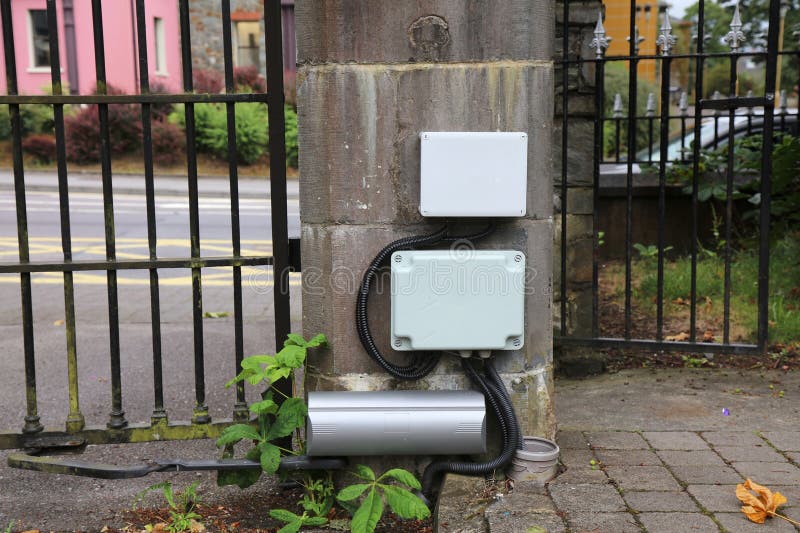 Electro-mechanical Automatic Swing Gate Operator Stock Image - Image of ...