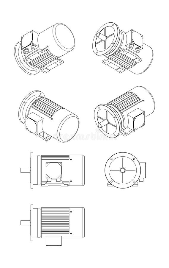 Electric motor stock vector. Illustration of electricity - 6611790