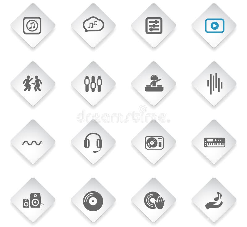 Electro music icon set stock vector. Illustration of hand - 132404635