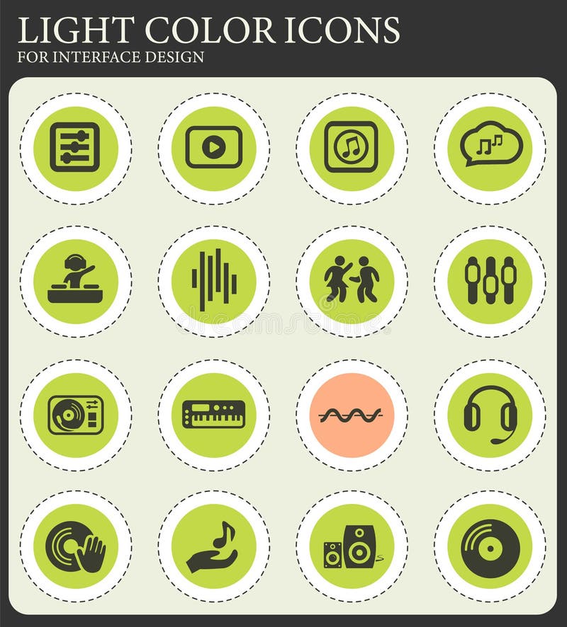 Electro music icon set stock vector. Illustration of hand - 132404635