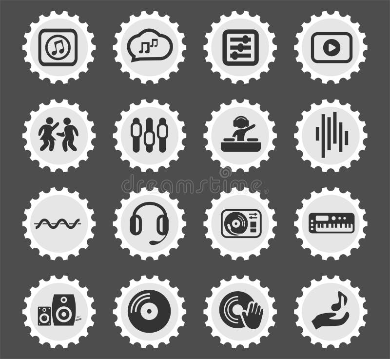Electro music icon set stock vector. Illustration of waves - 128457322