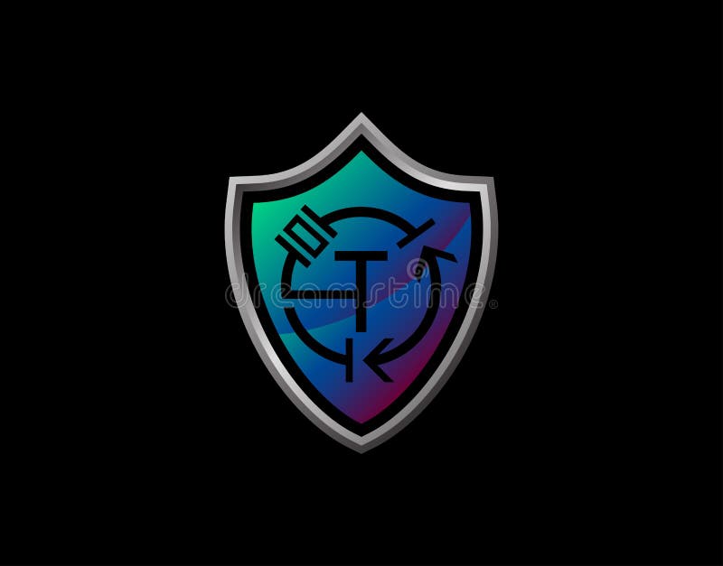 Electro Shield T Letter Logo with Electrical Code and Modern Shield ...