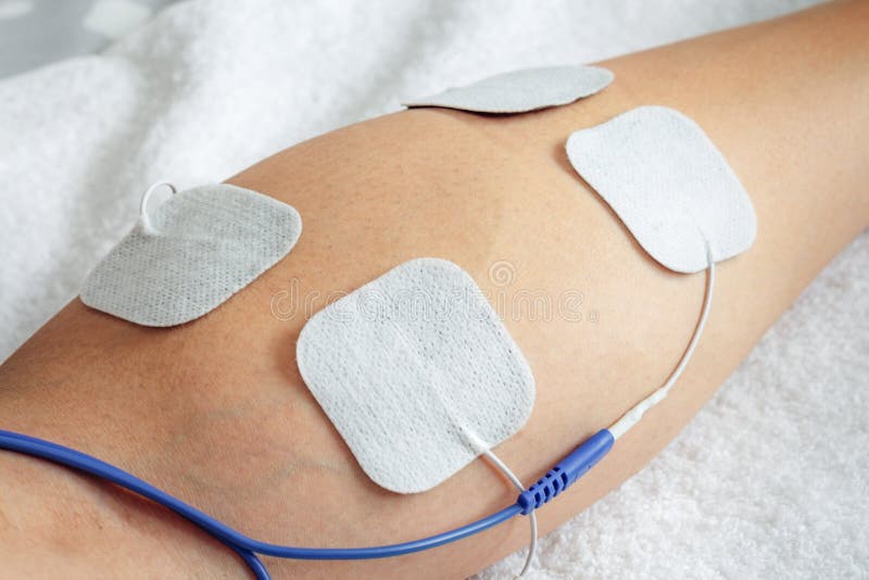 Electro-stimulation Session of the Twin with Patches Stock Image ...