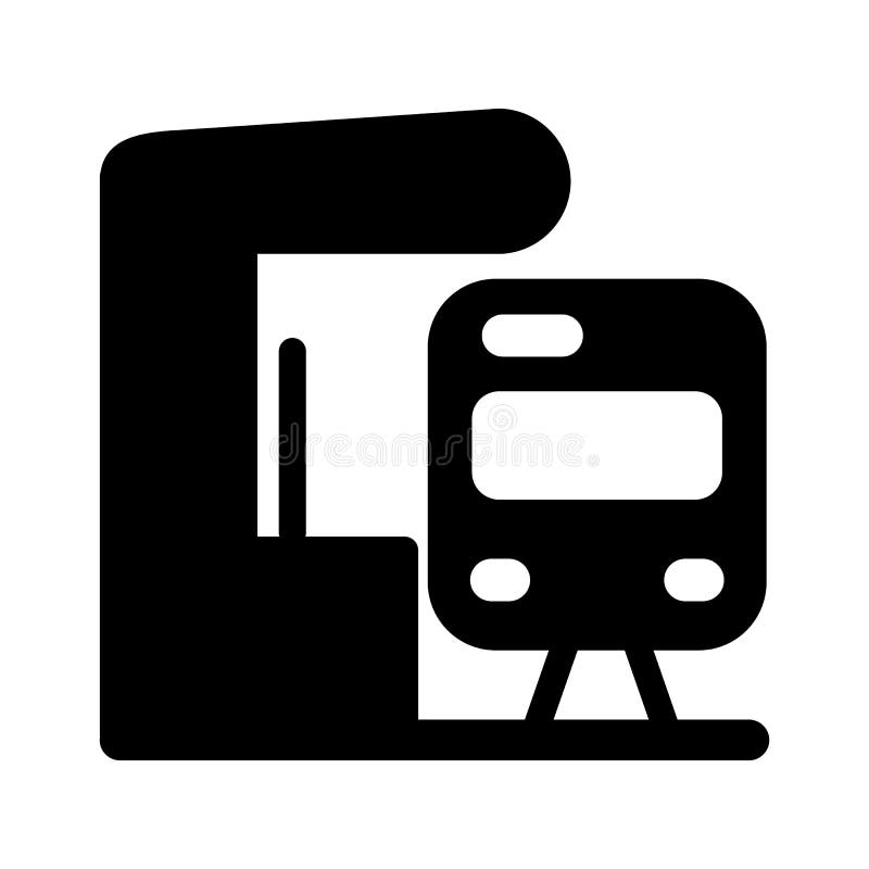 Electro Train Stop. Vector Icon Isolated on White Background Stock ...