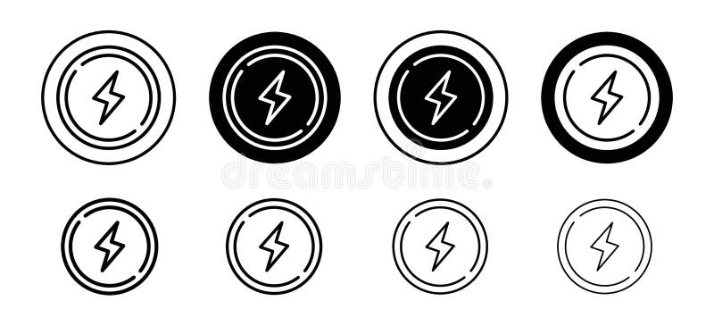 Electro Vector Icon Set Collection. Electro Outline Flat Icon Stock ...