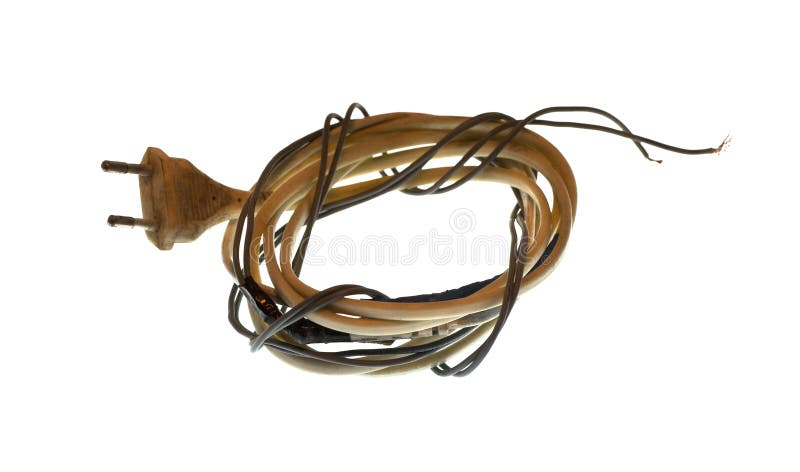 Electro Wire Isolated on White Background Stock Image - Image of ...