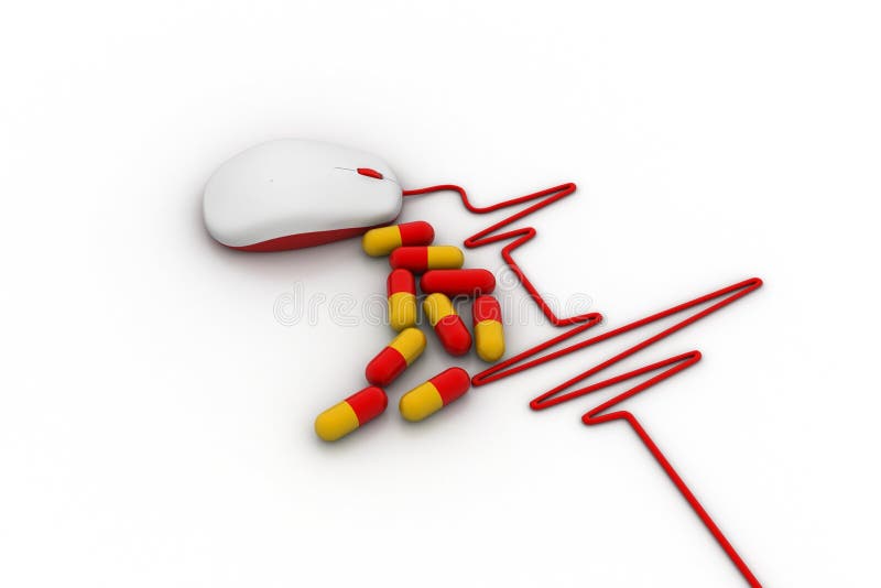 Electrocardiogram Computer Mouse Stock Illustration - Illustration of ...