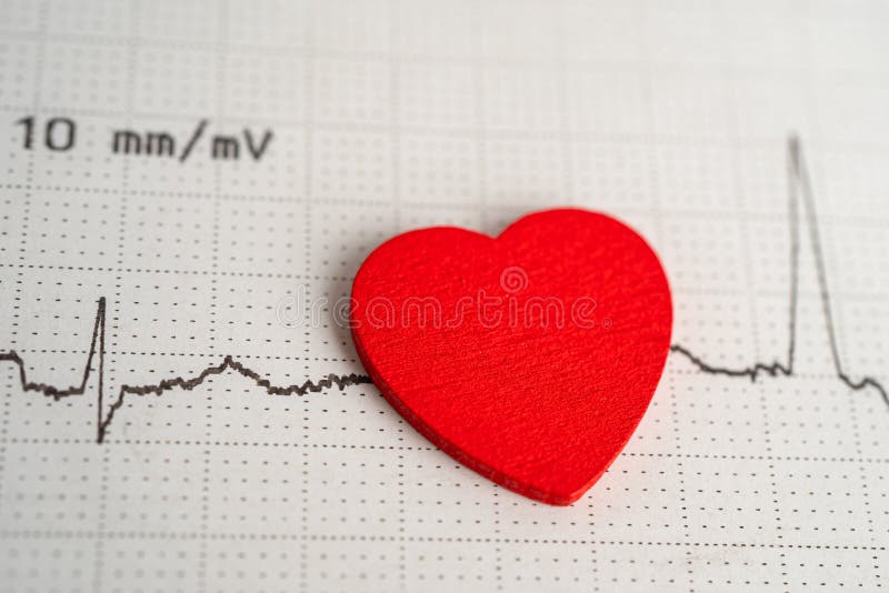 Electrocardiogram, ECG with Red Heart, Heart Wave, Heart Attack ...