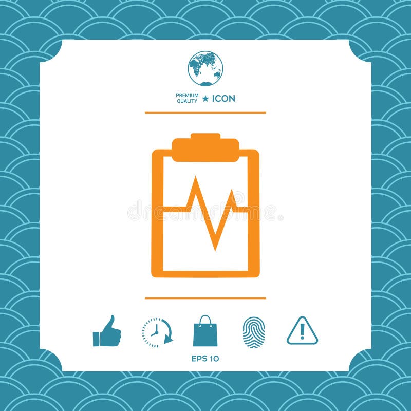 Electrocardiogram Symbol Icon Stock Vector - Illustration of health ...