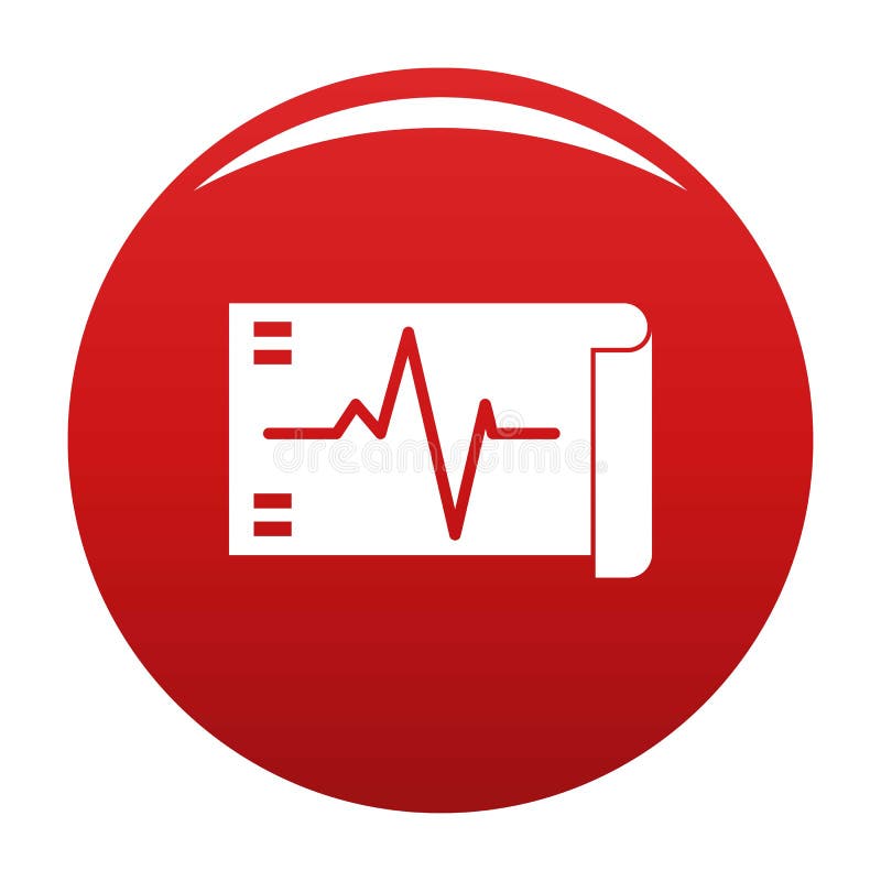 Electrocardiogram Icon Vector Red Stock Vector - Illustration of ...
